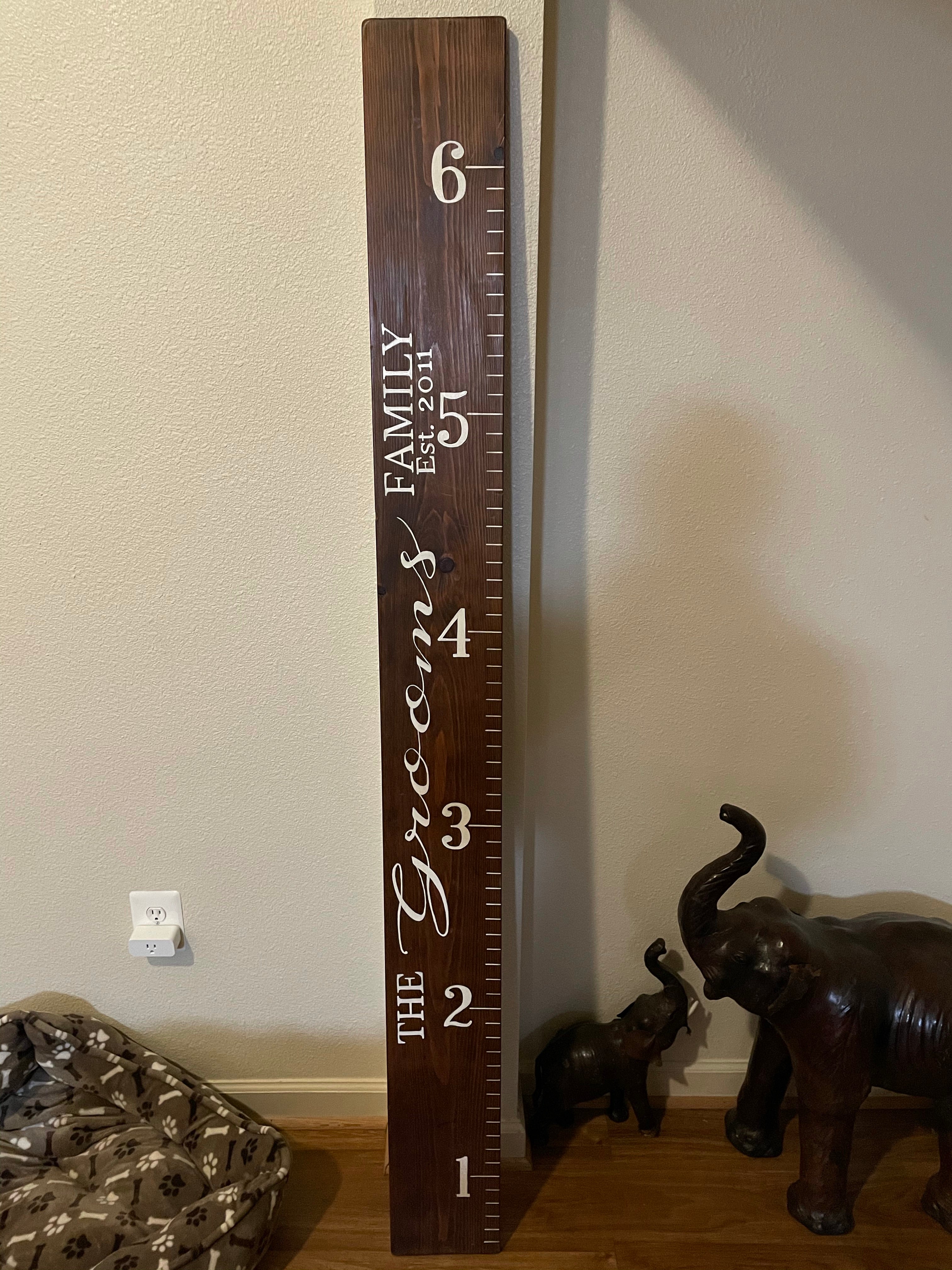 Vertical 6’ Wood Personalized Growth Board – Tiflyn & Co. Creative Designs