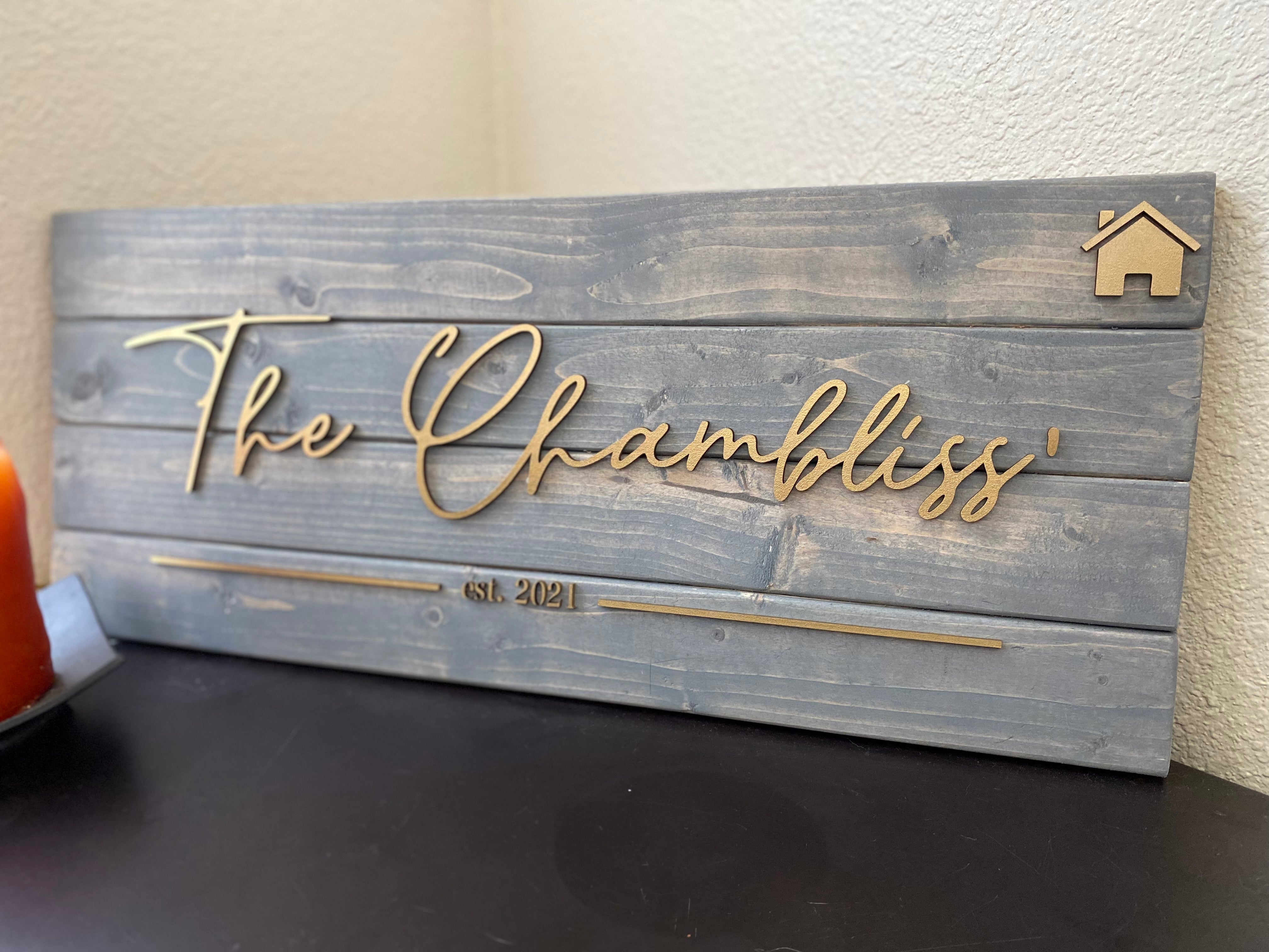Wood Family Name Display Board – Tiflyn & Co. Creative Designs