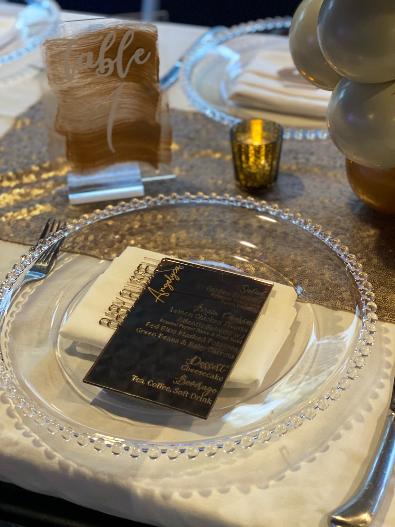 Acrylic menu card – Tiflyn & Co. Creative Designs